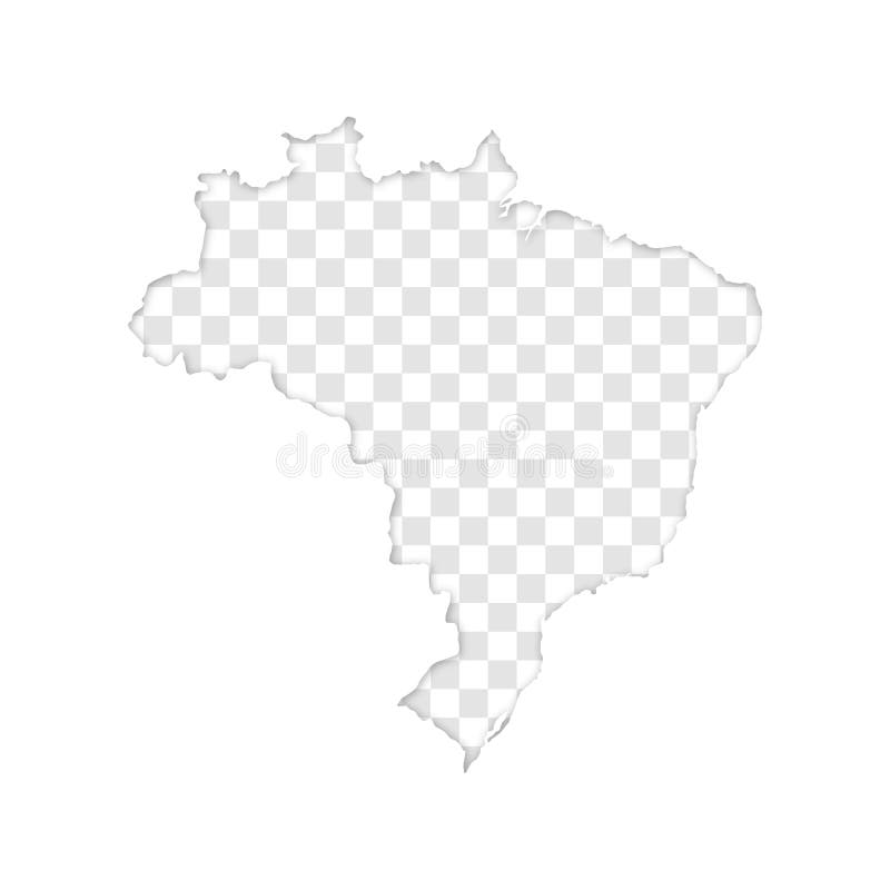 Silueta Transparente Del Mapa De Brasil Con Sombra Ilustración del ...