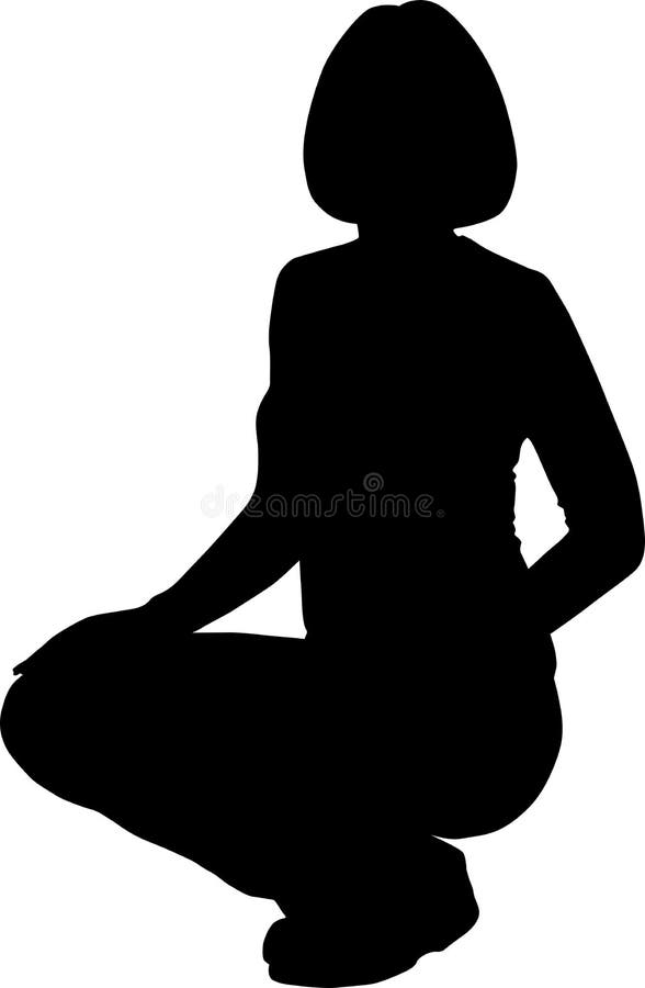 Silueta Vectorial De La Mujer Sentada Ilustración del Vector ...