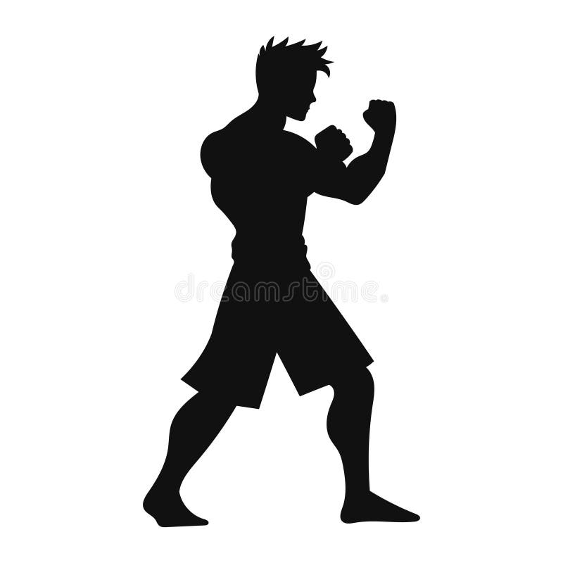 Silueta Vectorial Del Boxeador Ilustración del Vector - Ilustración de ...