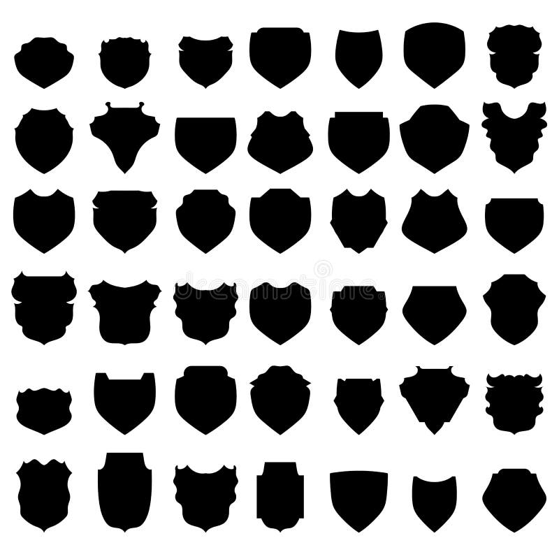 Siluetas de escudos ilustración del vector. Ilustración de elemento ...