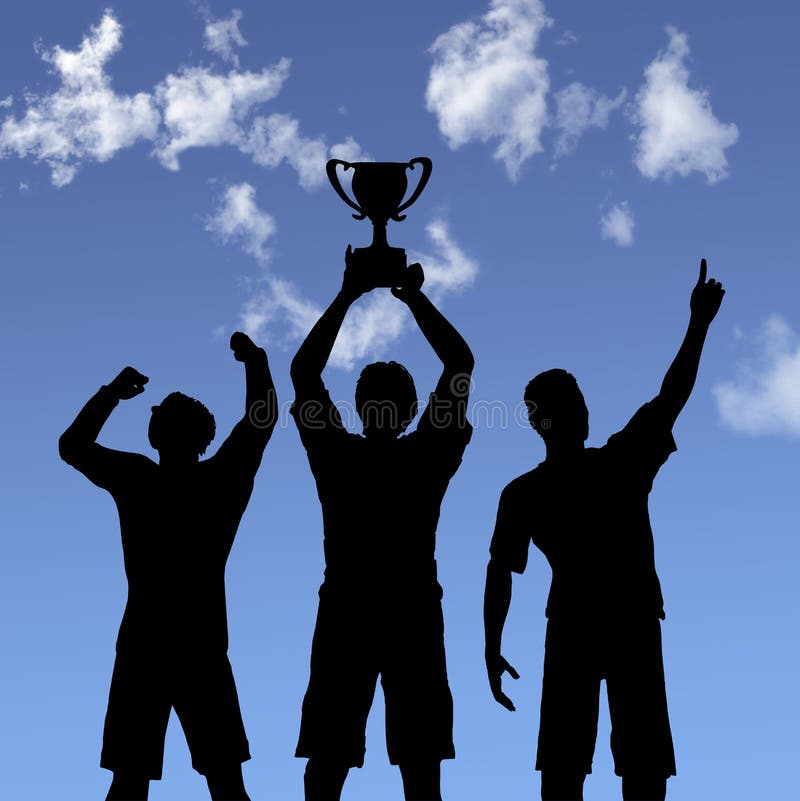 Siluetas De La Celebración De Winne Stock de ilustración - Ilustración ...