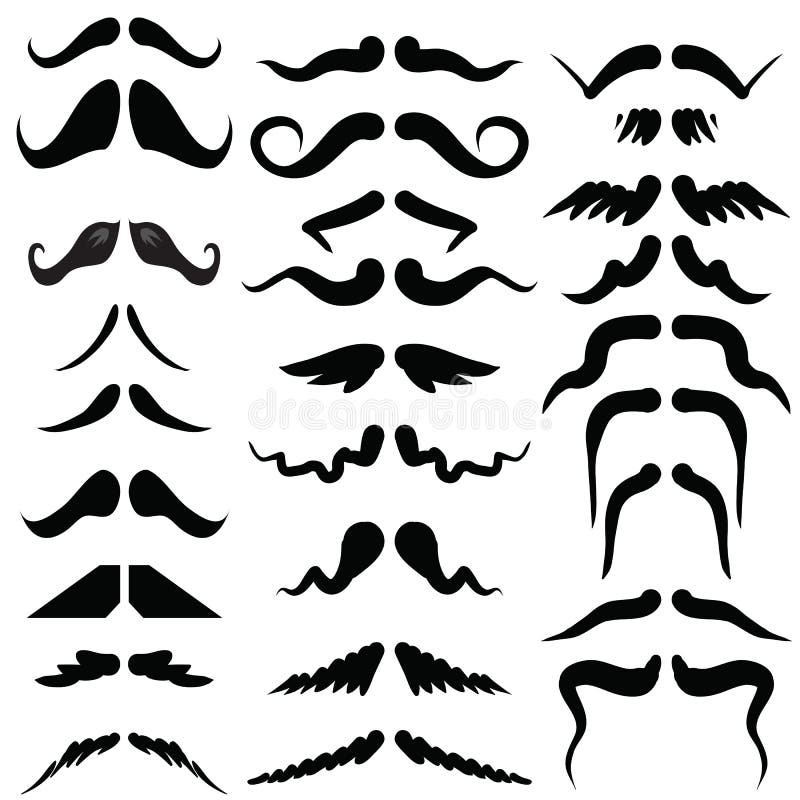 Siluetas de los bigotes ilustración del vector. Ilustración de forma ...