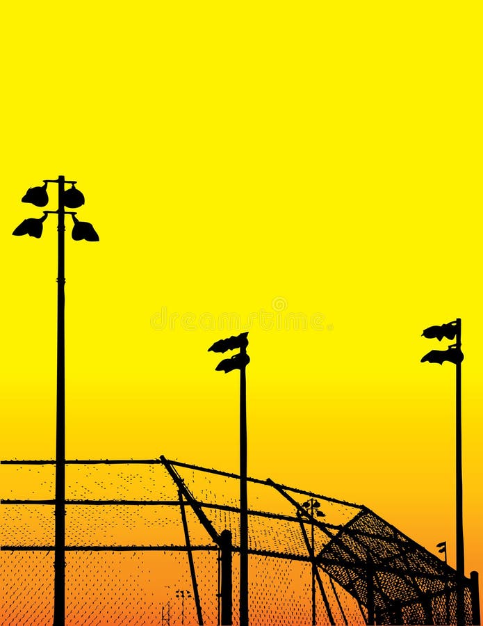 Siluetas Del Campo De Béisbol Ilustración del Vector - Ilustración de ...