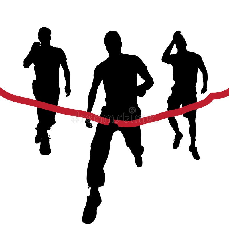 Siluetas Del Vector De Corredores Ilustración del Vector - Ilustración ...