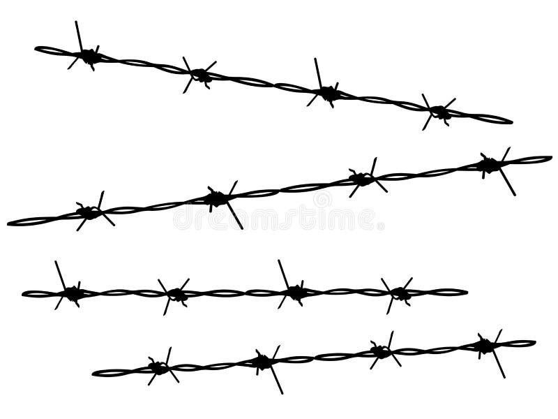 Siluetta del filo spinato illustrazione vettoriale. Illustrazione di ...