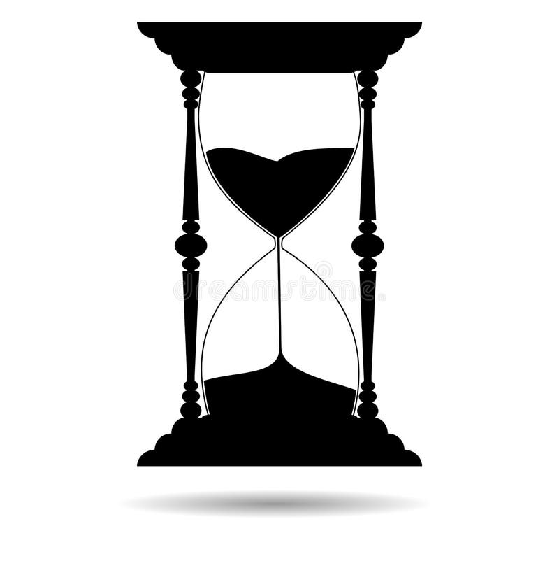 Siluetta Del Nero Della Clessidra Della Sabbia - Illustrazione ...