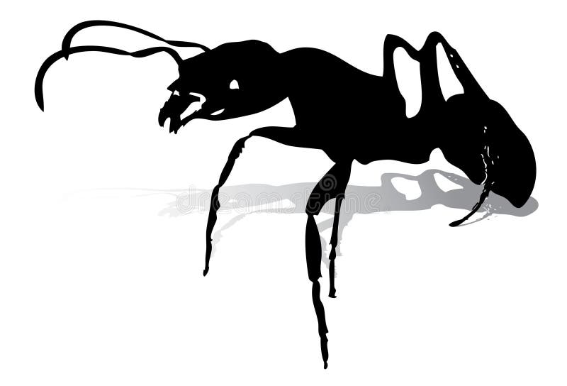 Siluetta delle formiche illustrazione di stock. Illustrazione di macro ...