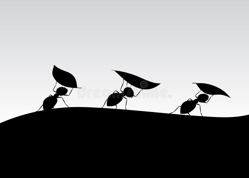 Siluetta delle formiche illustrazione vettoriale. Illustrazione di ...