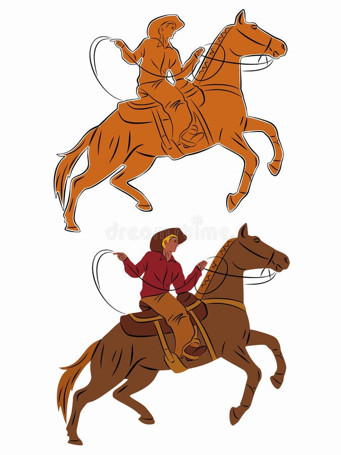 Siluetta Di Un Cowboy a Cavallo Illustrazione Di Vettore Illustrazione ... Siluetta Di Un Cowboy a Cavallo Illustrazione Di Vettore Illustrazione ...