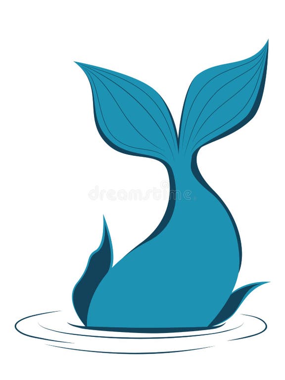 Siluetta Stilizzata Della Coda Della Balena Illustrazione di Stock ...