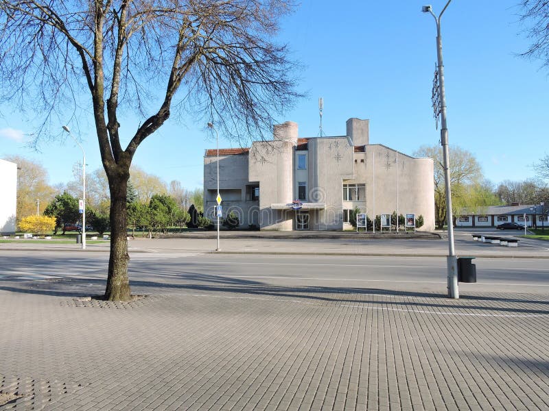 Silute Town Cultural Centre, Lithuania Editorial Photo - Image of tree ...