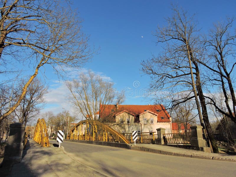 Silute town, Lithuania stock photo. Image of river, architecture - 90062252