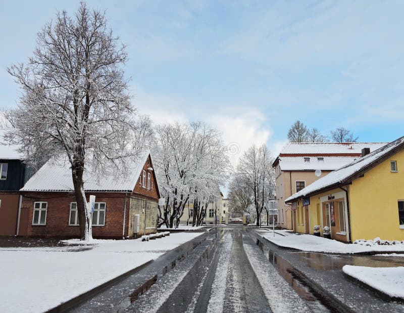 Silute Town Street , Lithuania Editorial Stock Photo - Image of house ...