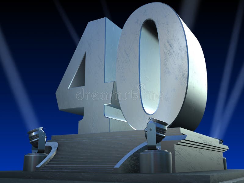 Silver 40 - film style stock illustration. Illustration of anniversary ...