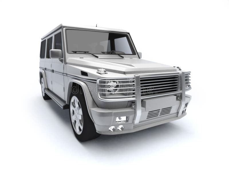 Silver 4x4 car stock illustration. Illustration of concept - 9404413