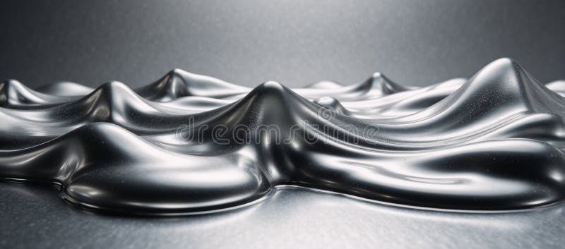 Silver Abstract Backdrop with Flowing Metal Texture Stock Illustration ...