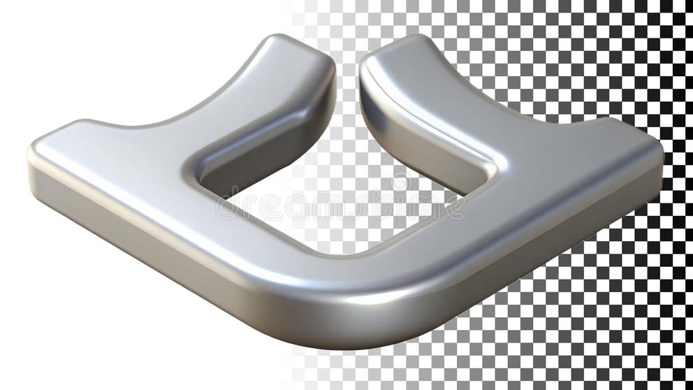 Silver Abstract Bracket, Metallic Form and Modern Design Png ...