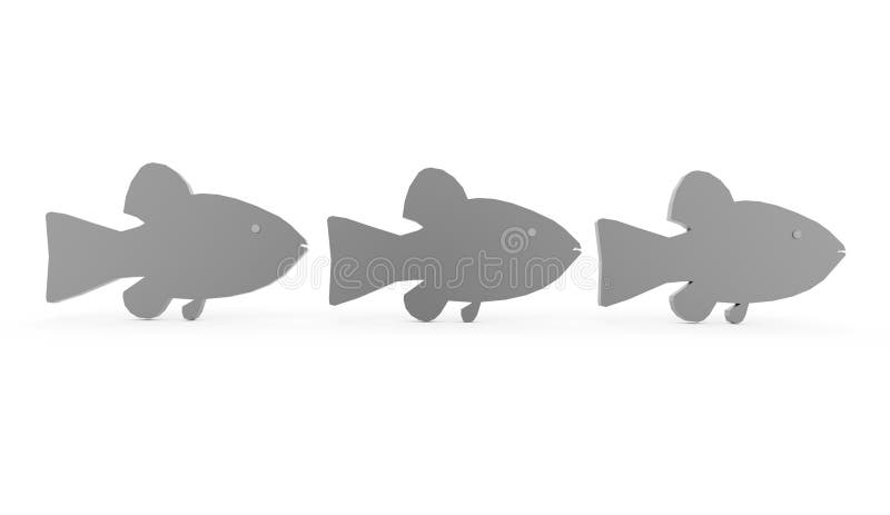 Silver Abstract Fish Rendered Stock Illustration - Illustration of ...