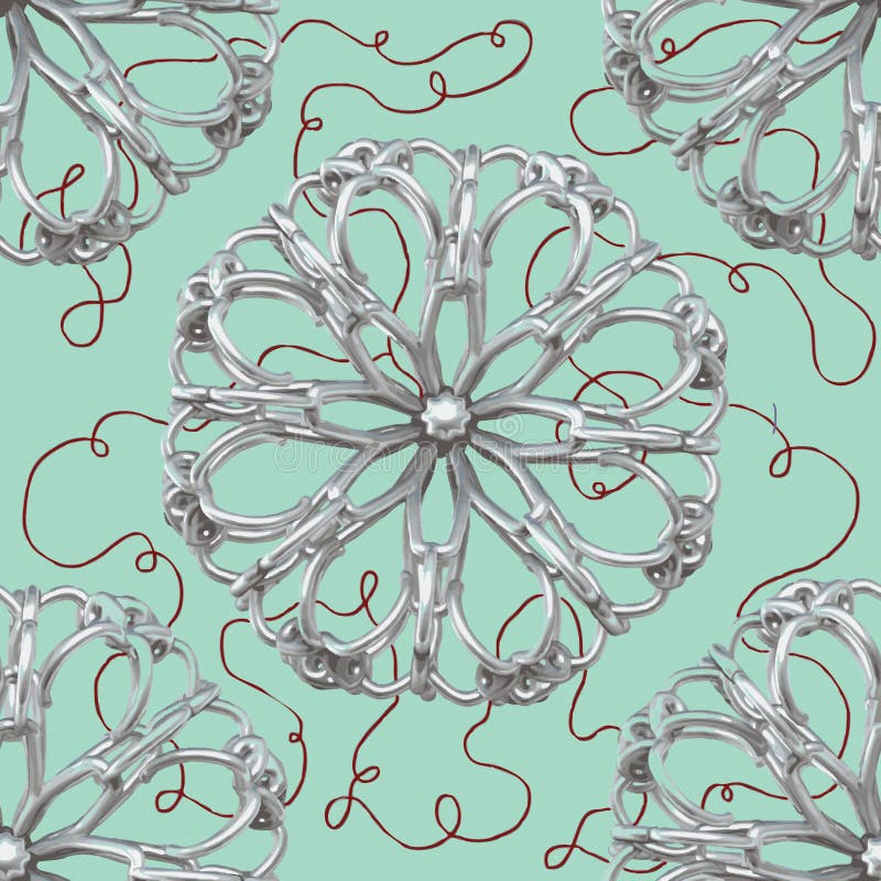 Silver Abstract Flower Pattern Stock Illustration - Illustration of ...