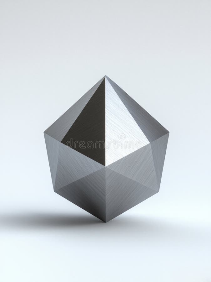 Silver Abstract Geometric Shape Stock Illustration - Illustration of ...