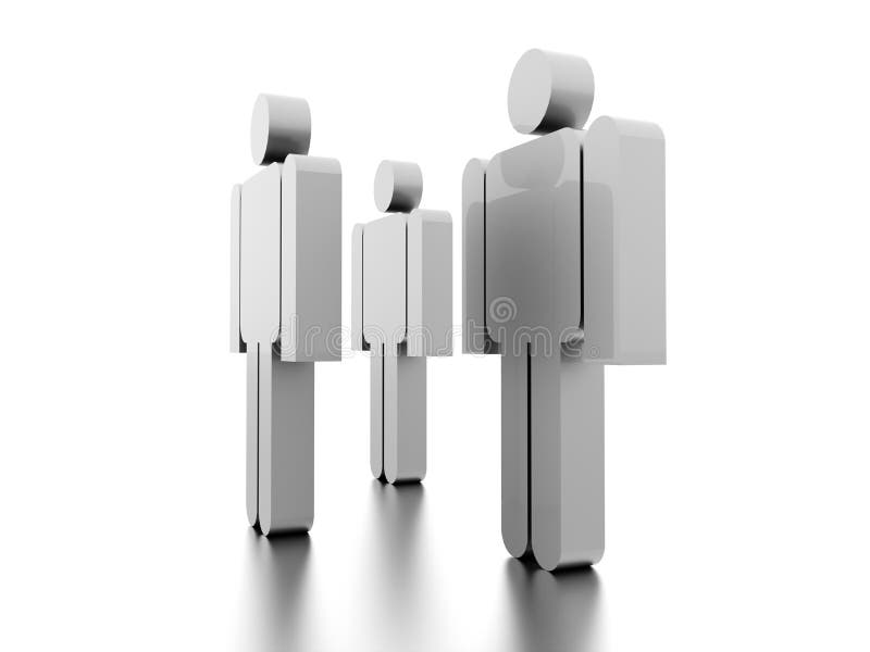 Silver Abstract Man Figure Rendered on White Background Stock ...