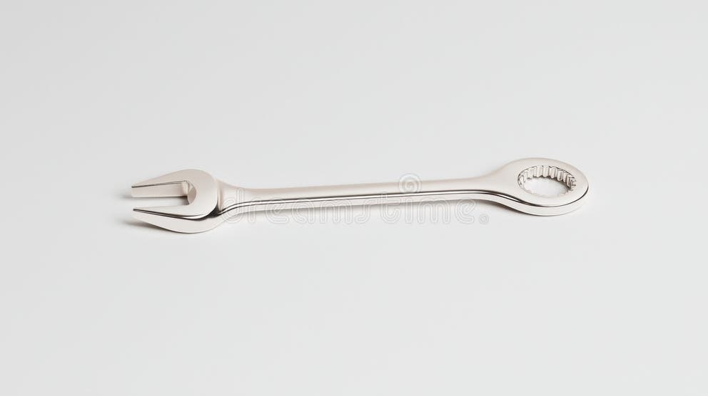 A Silver Adjustable Wrench with a Hexagonal Socket. Stock Photo - Image ...