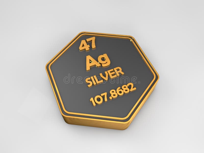 Silver Chemical Element Periodic Table Symbol 3d Render Stock ...