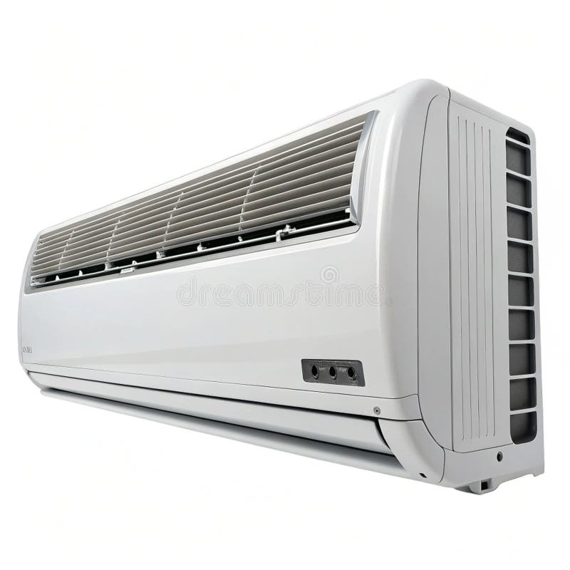 Silver Air Conditioning Unit Isolated on White Background Stock ...