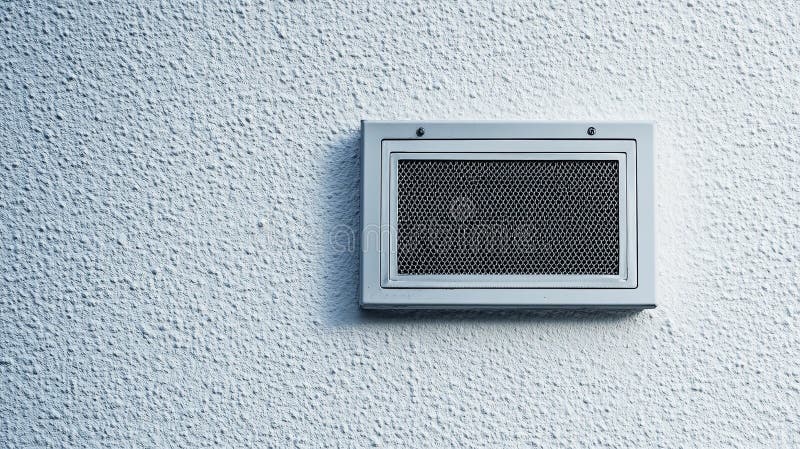 Silver Air Vent on White Wall, Tech Detail . Stock Image - Image of ...