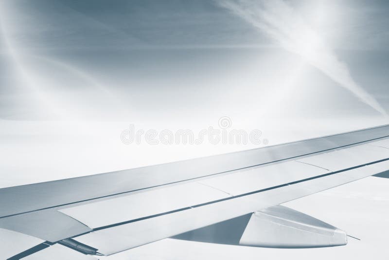 Silver airplane wing stock image. Image of background - 174720643