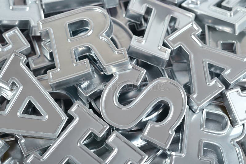 Silver Alphabet Letters Close-up As Background Stock Photo - Image of ...