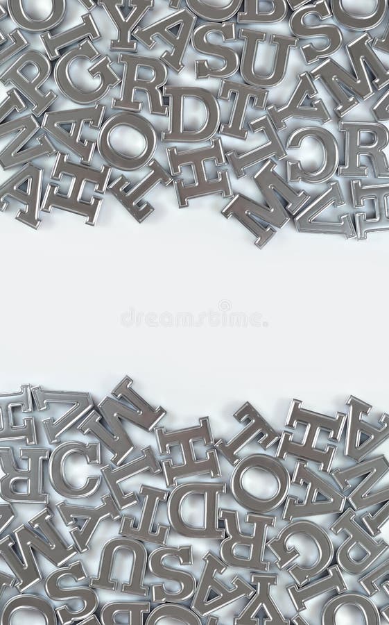 Silver Alphabet Letters Close-up on a White Stock Image - Image of ...
