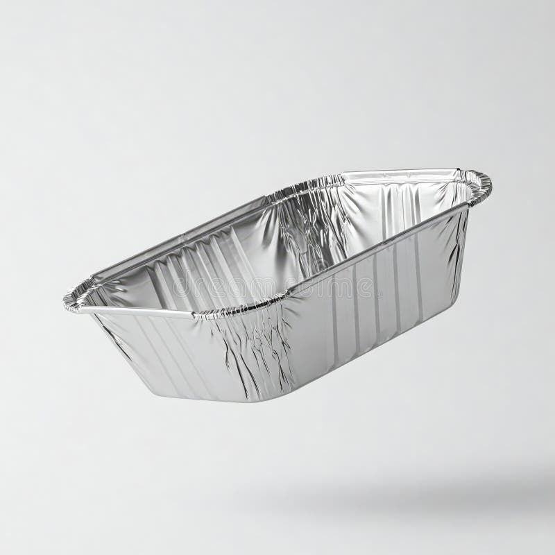 A Silver Aluminum Foil Container with Crimped Edges Stock Illustration ...