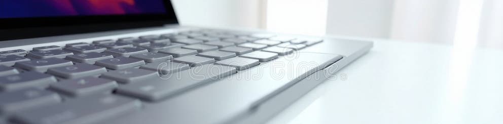 Silver Aluminum Keyboard Crisp White Backdrop Object Workspace Stock ...