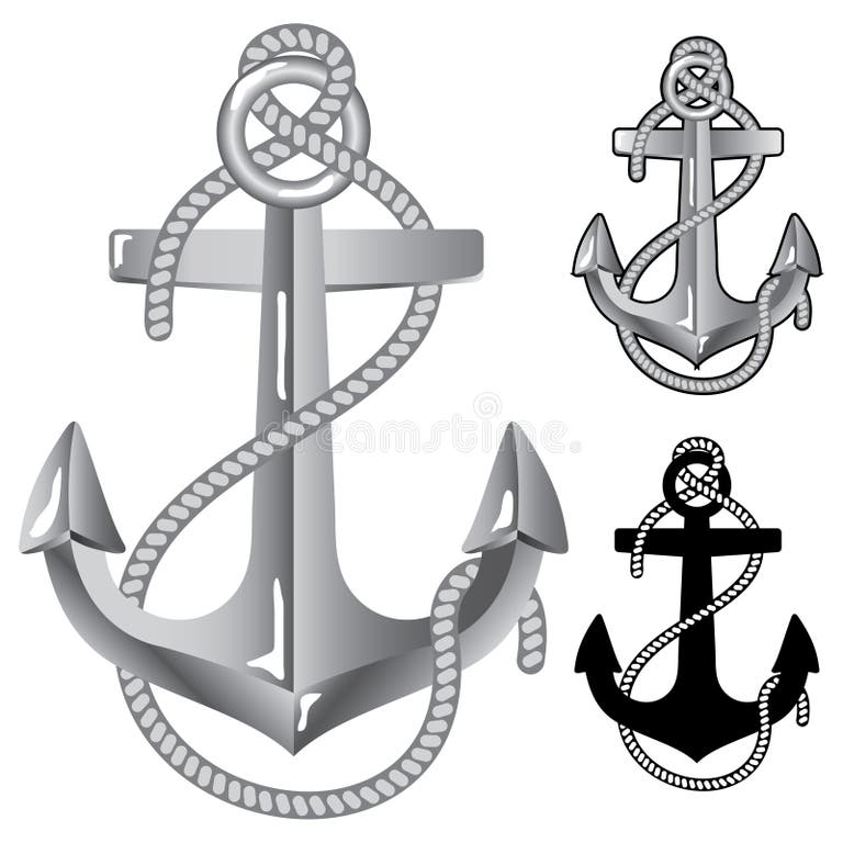 Silver Anchor Symbol Stock Illustrations – 906 Silver Anchor Symbol ...