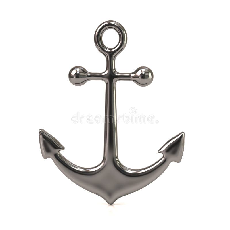 Steel silver anchor stock illustration. Illustration of pier - 35195716