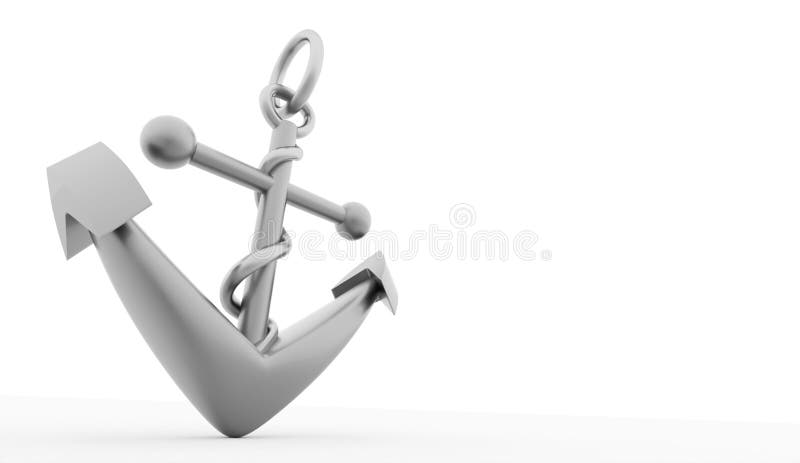 Silver Anchor Pattern on Black Background, Vector Illustration Stock ...