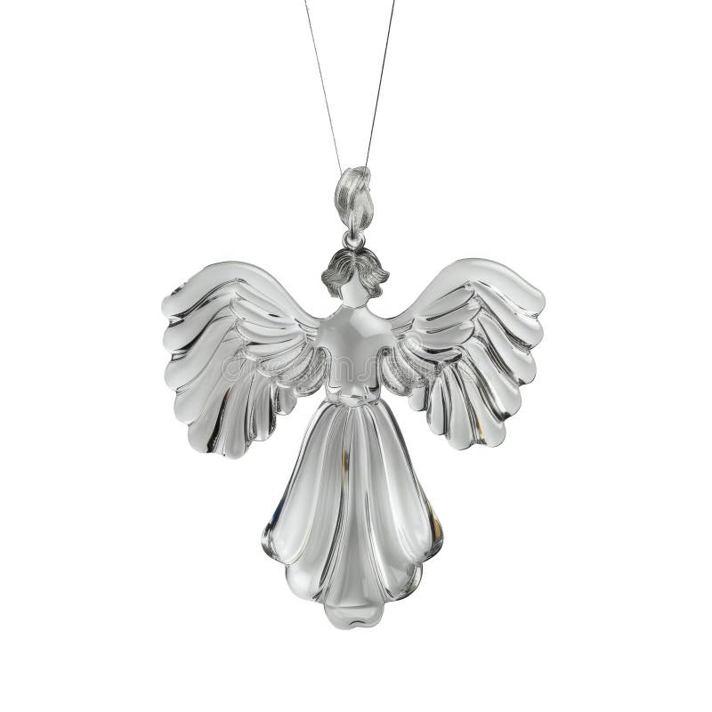 Silver Angel Christmas Ornament with Wings Stock Photo - Illustration ...