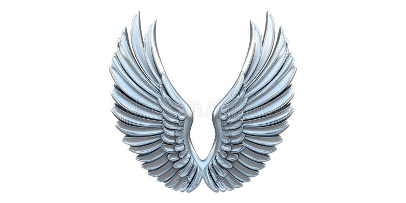 Silver Angel Wings Icon Isolated on Transparent Background Stock Photo ...