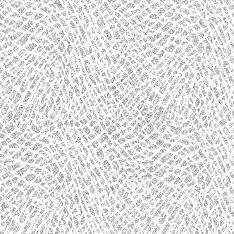 Silver Animal Print Glitter Pattern on White Background Texture ...