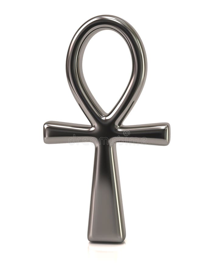Silver Ankh Symbol,Egyptian Cross Stock Illustration - Illustration of ...