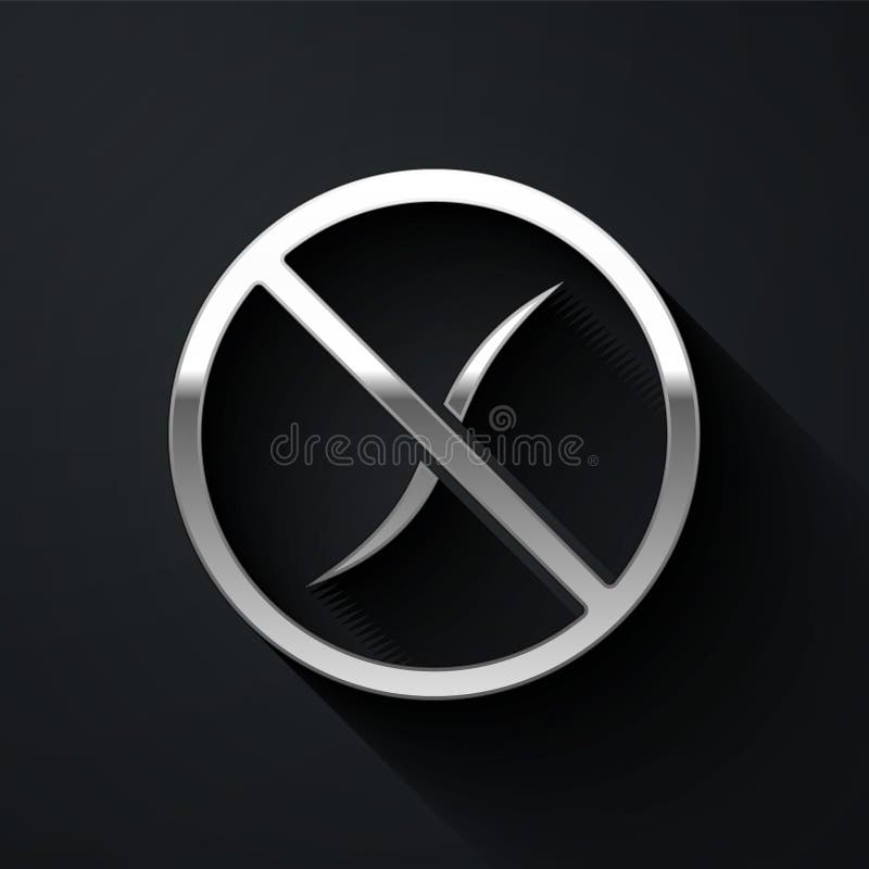 Silver Anti Worms Parasite Icon Isolated on Black Background. Long ...