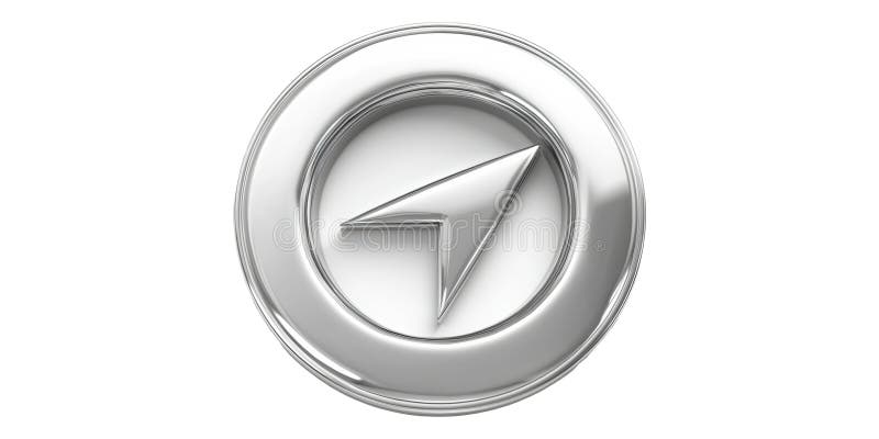 Silver Arrow in Circular Frame Icon Isolated on Transparent Background ...