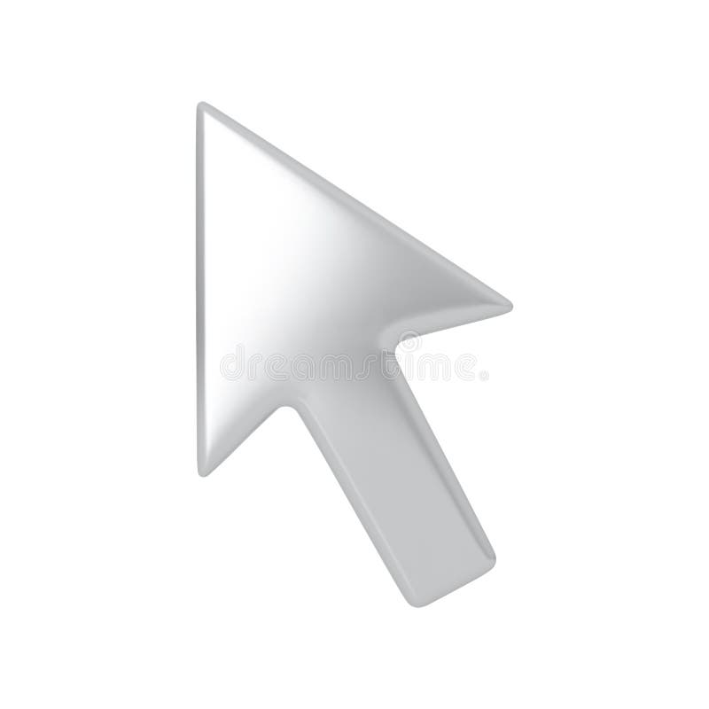 Silver Arrow Cursor Icon or Symbol with 3D Effect Stock Vector ...