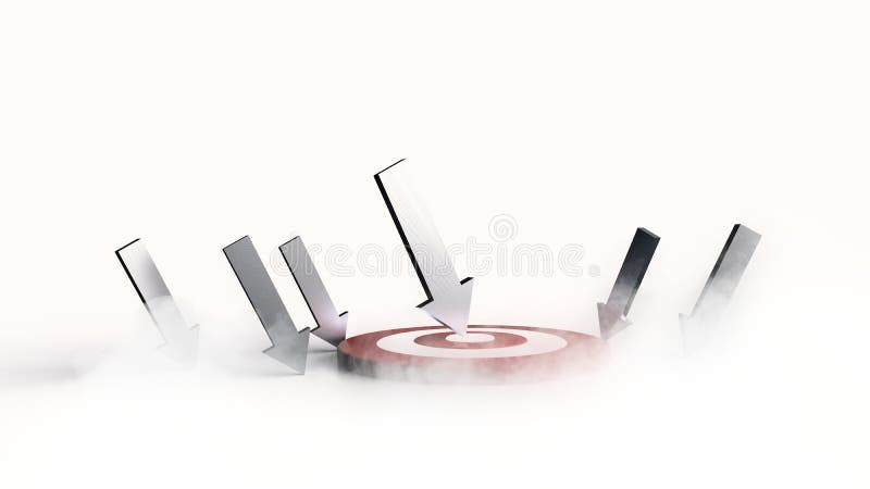 Silver Arrow Hit in the Target. Business Concept Stock Illustration ...