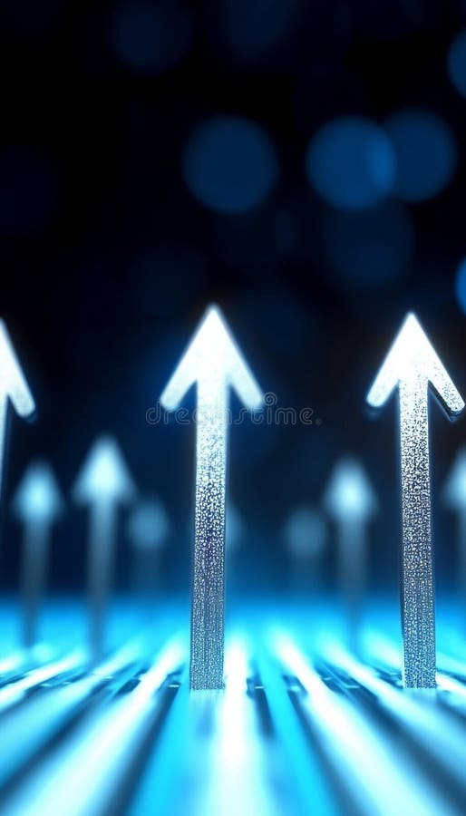 Silver Arrows Ascending on Bright Blue Paths, Symbolizing Growth and ...