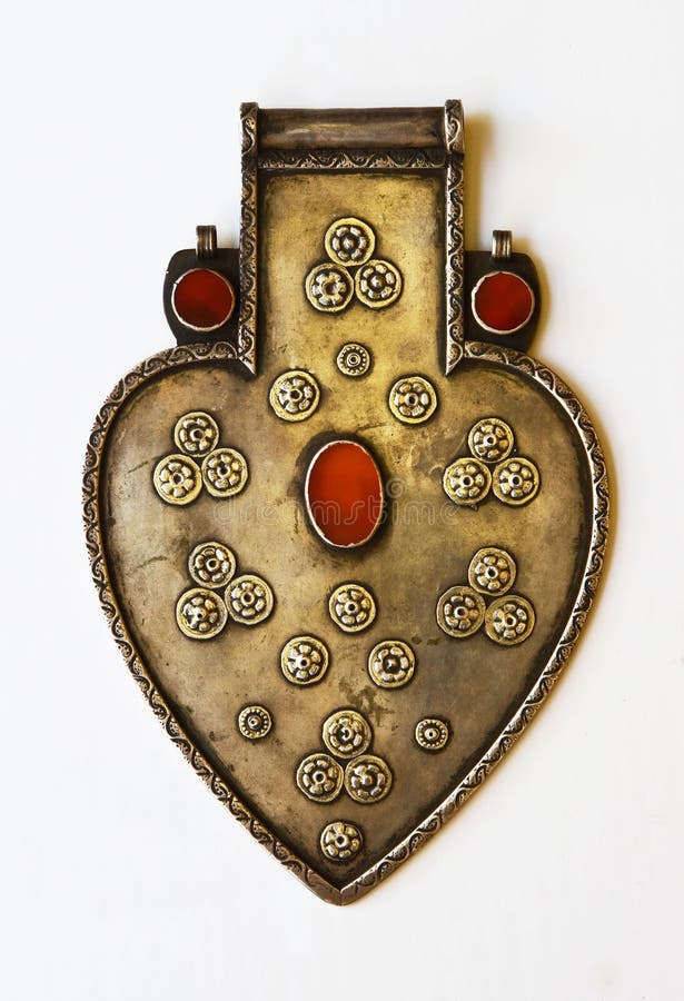 Silver Artifact in Form of Heart Stock Photo - Image of glass, gold ...