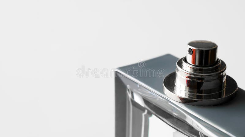 Silver Atomizer of a Masculine Perfume Bottle for Men. White Background ...