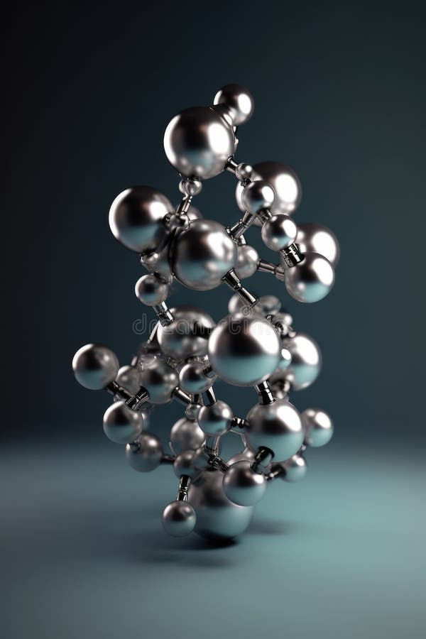 Silver Atoms Forming Molecular Structure, Created Using Generative Ai ...