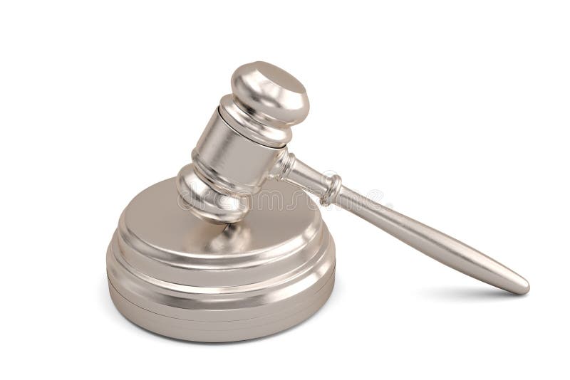 Metallic gavel and stand stock illustration. Illustration of consent ...